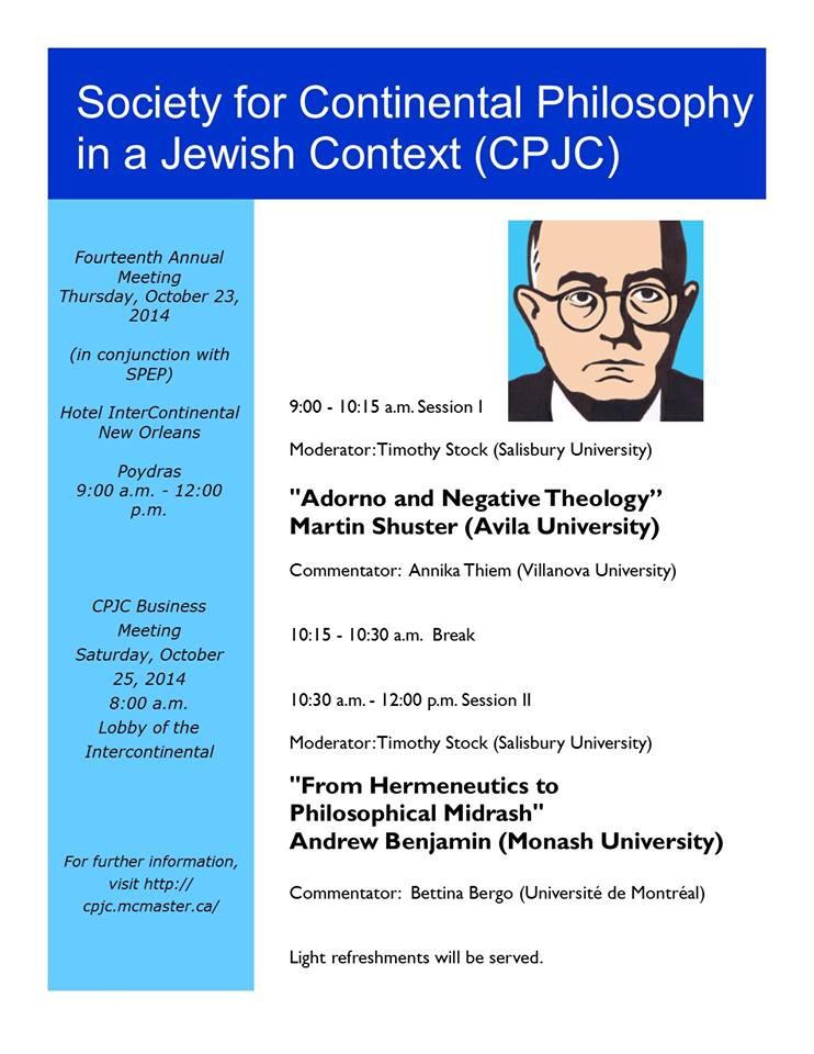 Society for Continental Philosophy in a Jewish Context | jewish ...